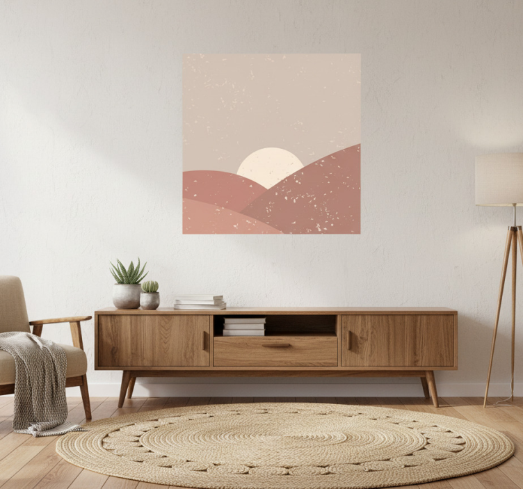 Poster paisaje atardecer sereno en el desierto