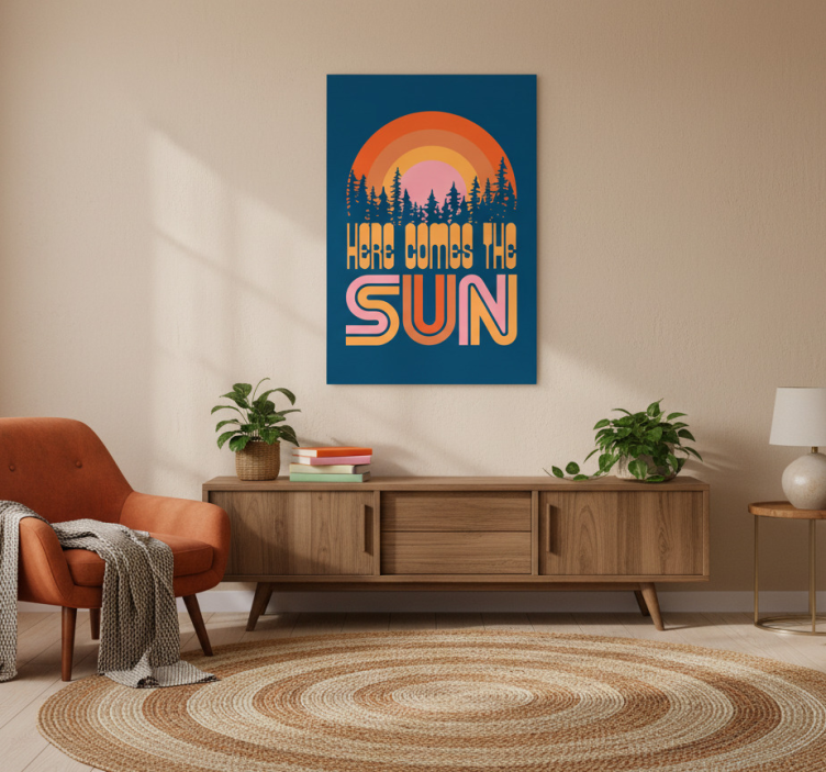 Poster paisaje sol vintage