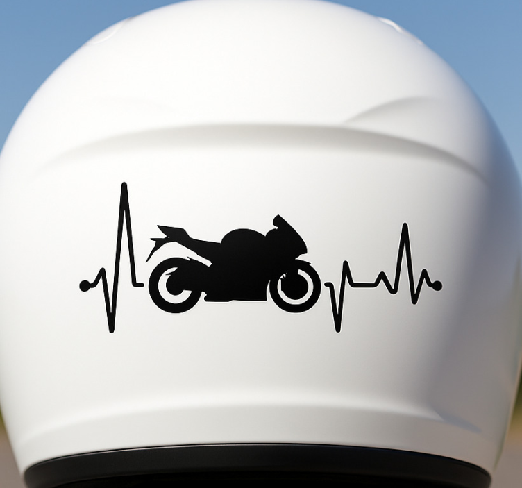 Calcomanía para moto diseño de latido de corazón de motocicleta